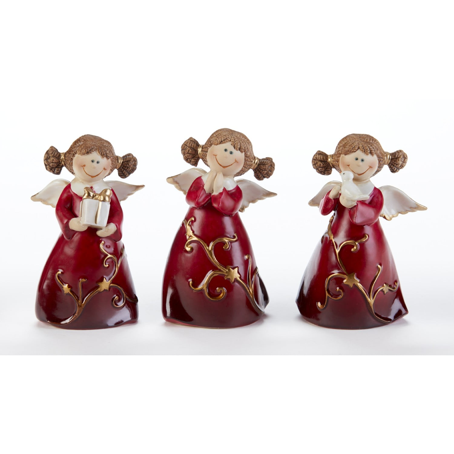 Delton 4.2" Red Porcelain Angel Girl Figurine, 3 Assorted - Walmart.com
