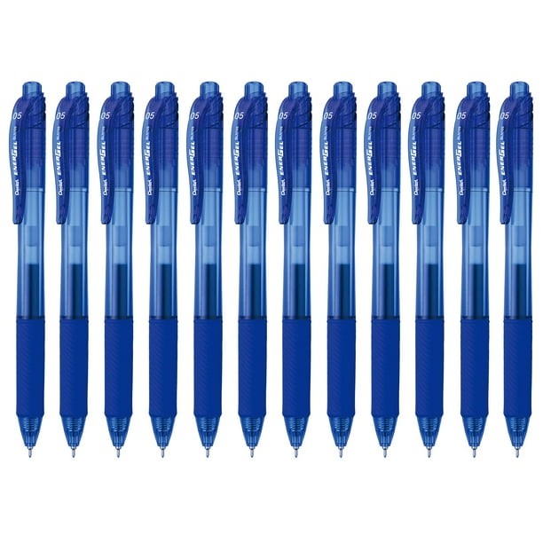 Bolígrafos Pentel EnerGel-X Retráctil Tinta Gel Liquida Punto de 0.5mm Color Azul Caja con 12 ...