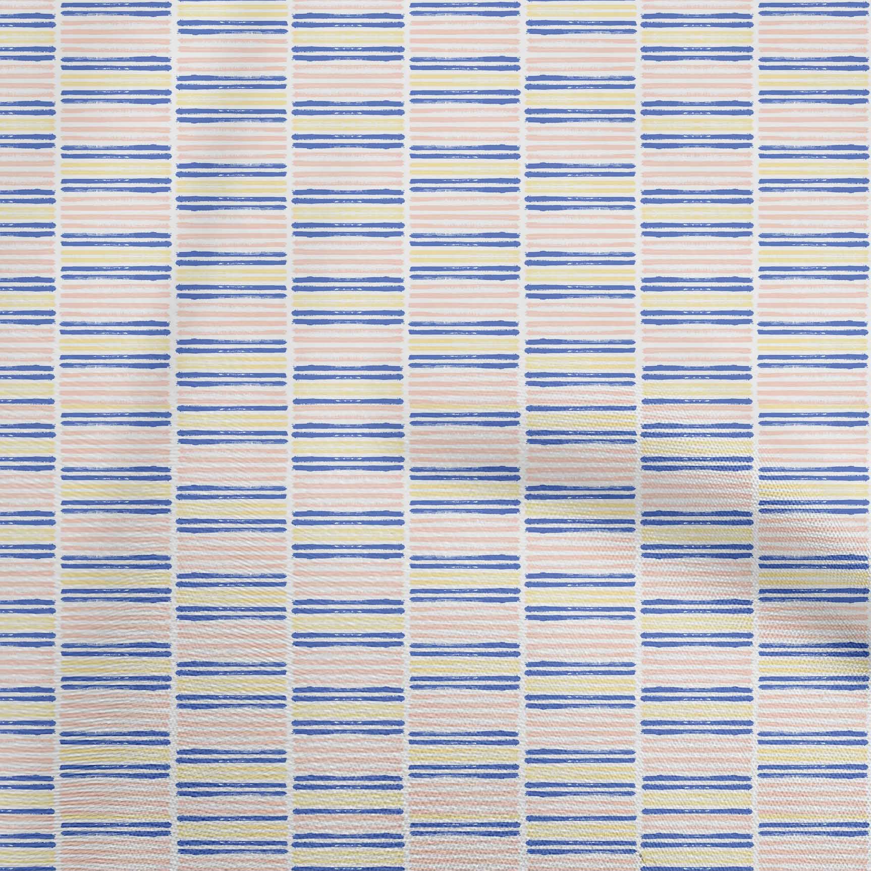 oneOone Velvet Light Beige Fabric Asian Block Print Stripes Sewing ...