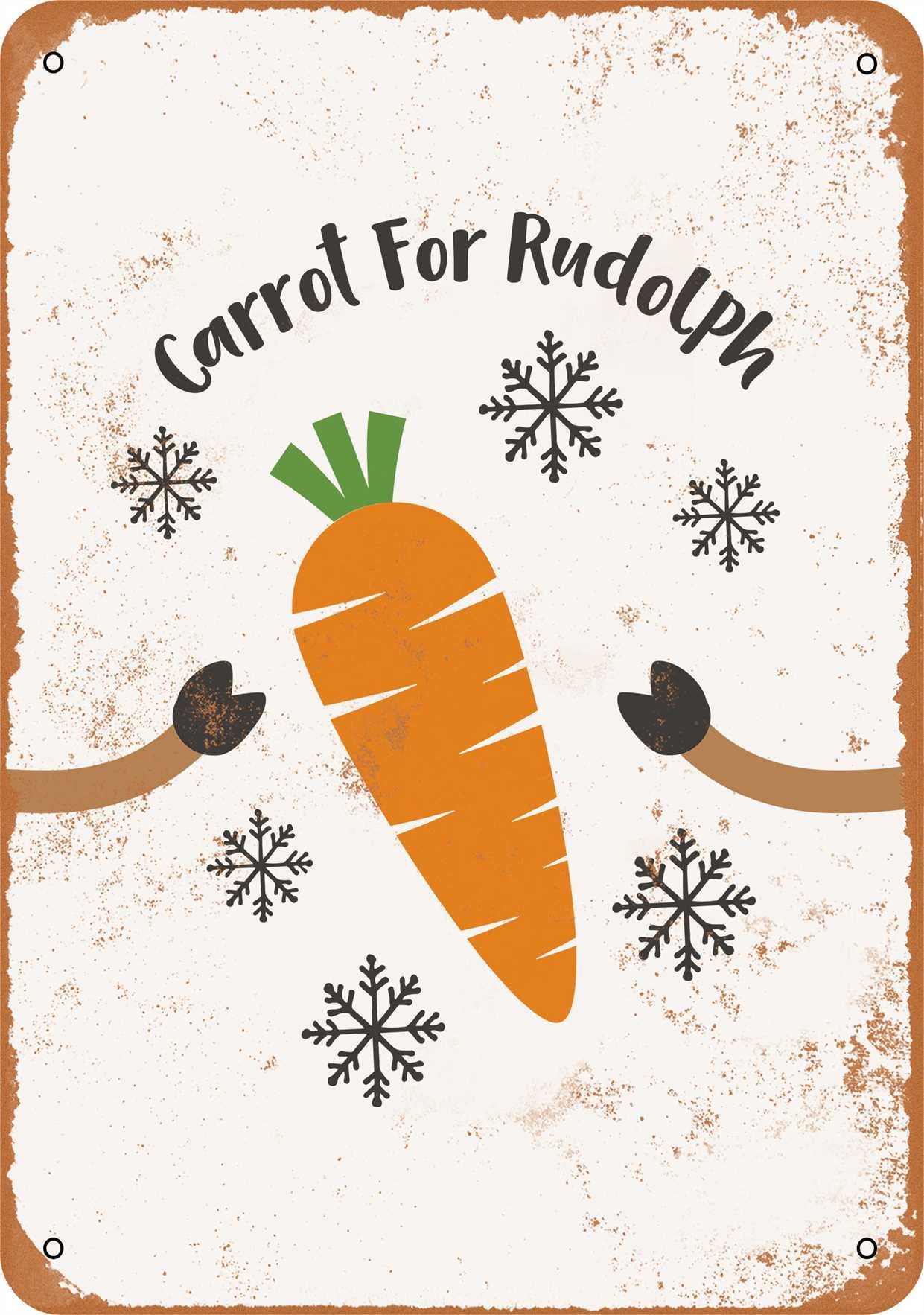 10 x 14 METAL SIGN - Carrot For Rudolf - Vintage Rusty Look - Walmart.com