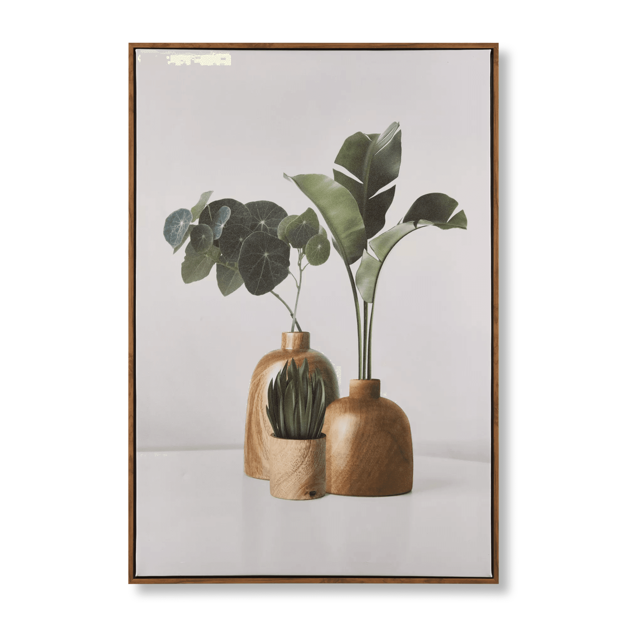 Click here for Bouclair Green Succulents In Wood Vase Printed Fra... prices