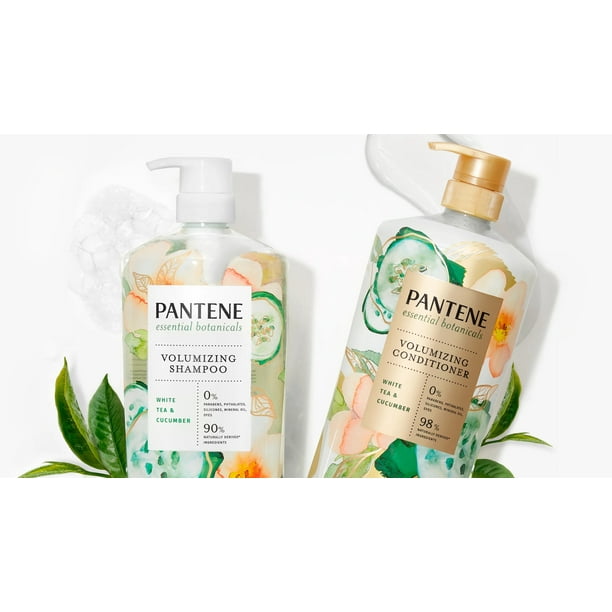 Pantene Essential Botanicals White Tea & Cucumber Volumizing Shampoo ...