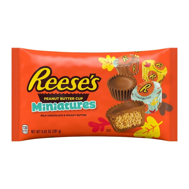 Reese's Miniatures Milk Chocolate Peanut Butter Cups, Halloween Candy Bag, 9.92 oz - Walmart.com