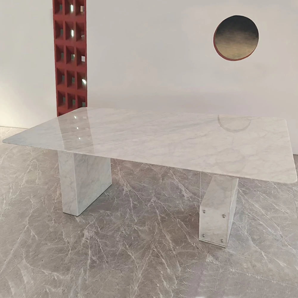 Natural Marble Dining Table Luxurious Modern Rectangular Dining Table ...