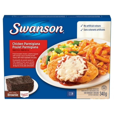 Swanson Chicken Parmigiana: frozen dinner, with mixed vegetables, pasta ...