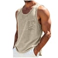 Big & Tall Men's Cotton Linen Hippie Tank Top Casual Boho Sleeveless ...