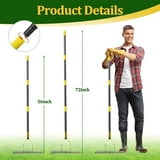 LCOKEIY Thatch Rake 15" Double-Sided Tines with 72" Metal Handle, Heavy ...