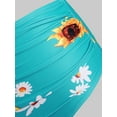 Summer Womens Swimsuits Push Up Padded Plus Size Overlay Sunflower