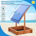 Yexmas 46.5" Wooden Sandbox with Lid, Outdoor Large Kids Sandbox with ...