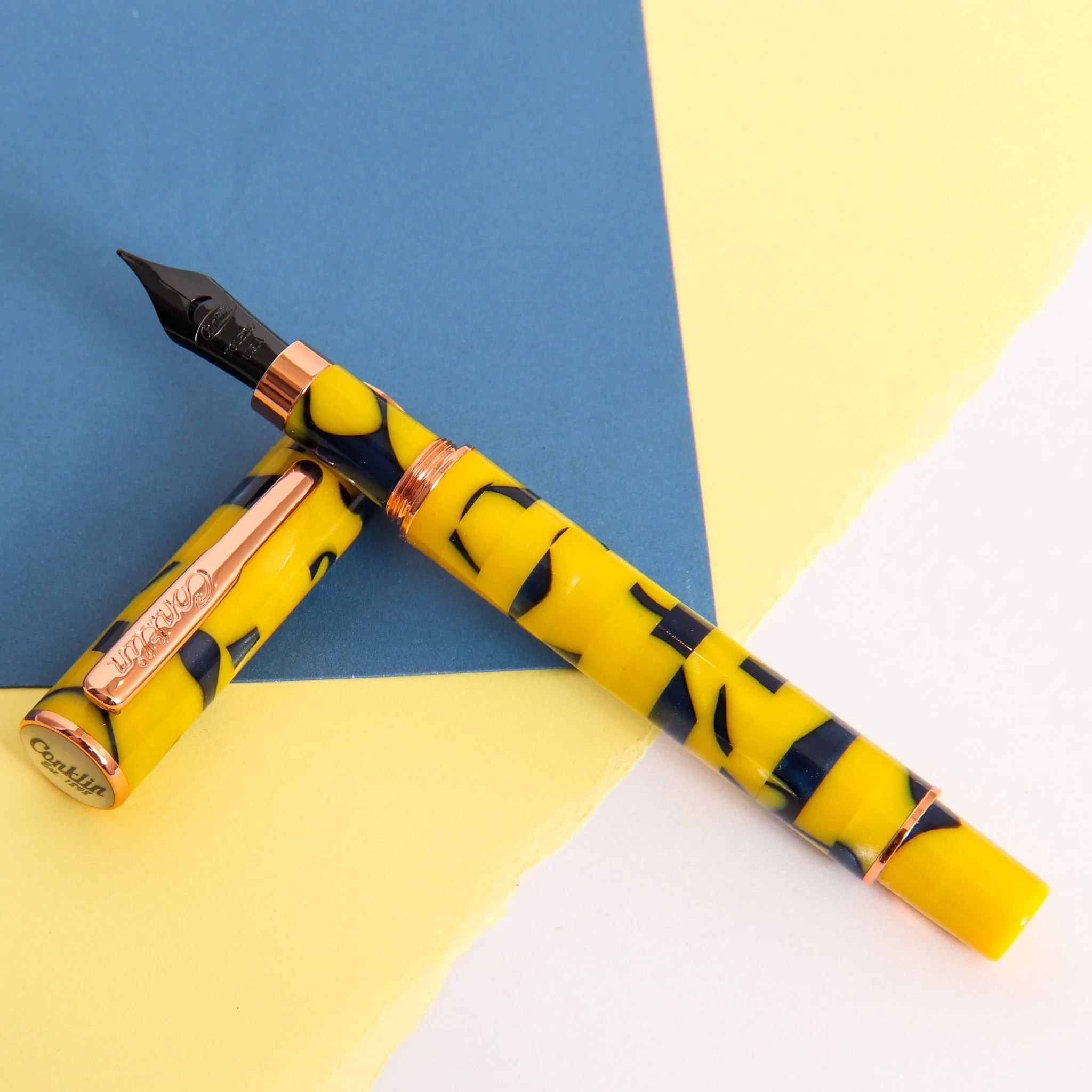 Conklin Stylograph Mosaic Yellow Blue Fountain Pen - Walmart.com