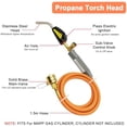 Propane Torch Head, Mapp Gas Torch with Trigger Start, Adjustable Flame ...