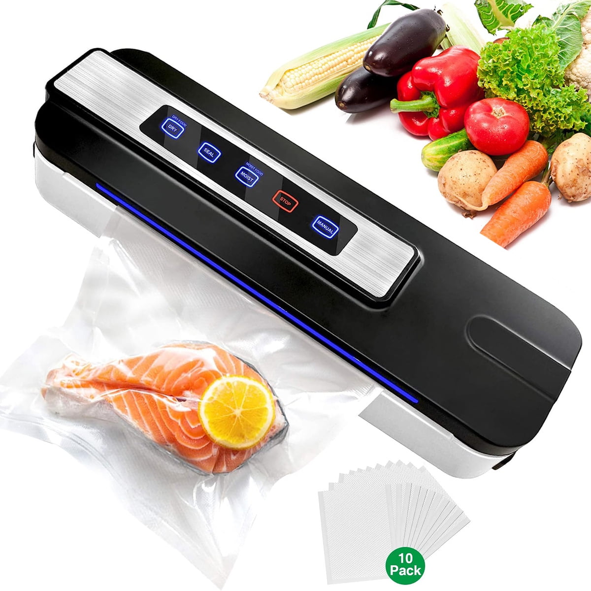 Vacuum Sealer Machine, Automatic Food Saver Vacuum Sealer Machine for Food Saver and Sous Vide ...