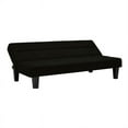 Pemberly Row Modern / Contemporary Microfiber Upholstery Futon in Black ...