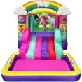Trolls Inflatable Bounce House with Slide, Outdoor Waterslide with Pool ...