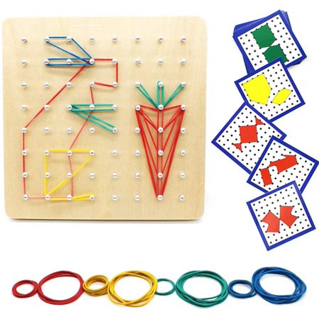 Wooden Geoboard Mathematical,Montessori Toys for Toddlers Mathematical ...