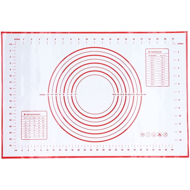 Silicone Pastry Mat NonStick Baking Mat with Measurement Cookie Sheet ...