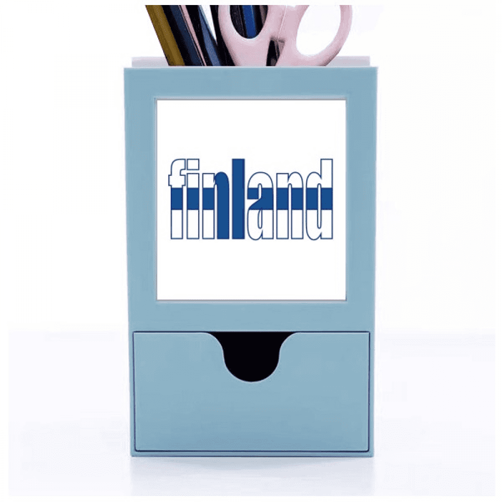 Finland Country Flag Name Desk Supplies Organizer Pen Holder Card ...