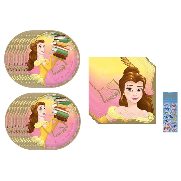 Belle Disney Princess Birthday Party Supplies Bundle Pack includes 16 ...