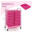 20-Drawer Rolling Storage Cart - Hot Pink Utility Organizer, Mobile Art ...