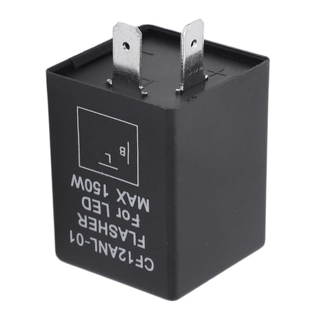 Flasher Relay, 10A 12V High Power Compact 2 Pin ABS Housing LED Flasher ...
