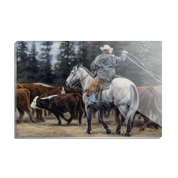 Ranch Cowboy Cattle Drive Roundup Rectangle Acrylic Fridge Refrigerator ...