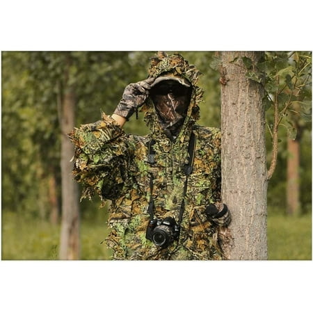 Hunting Suit,Geely Clothing,Ghillie Suit Camouflage Cloak Camo Birdwatching Poncho Leaf Leaves ...