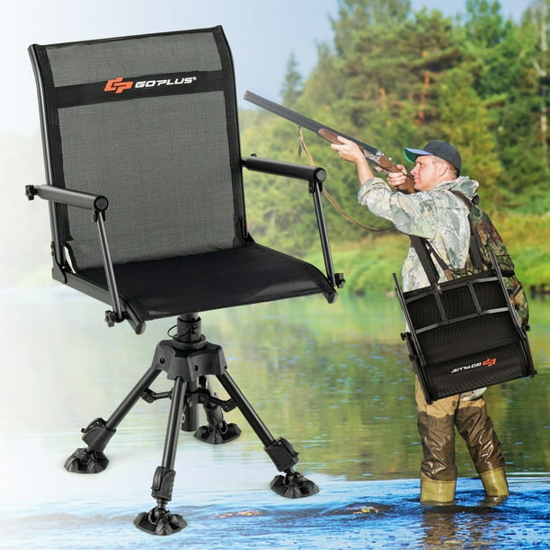 Topbuy 360° Swivel Blind Hunting Chair, Foldable & Portable Hunting ...