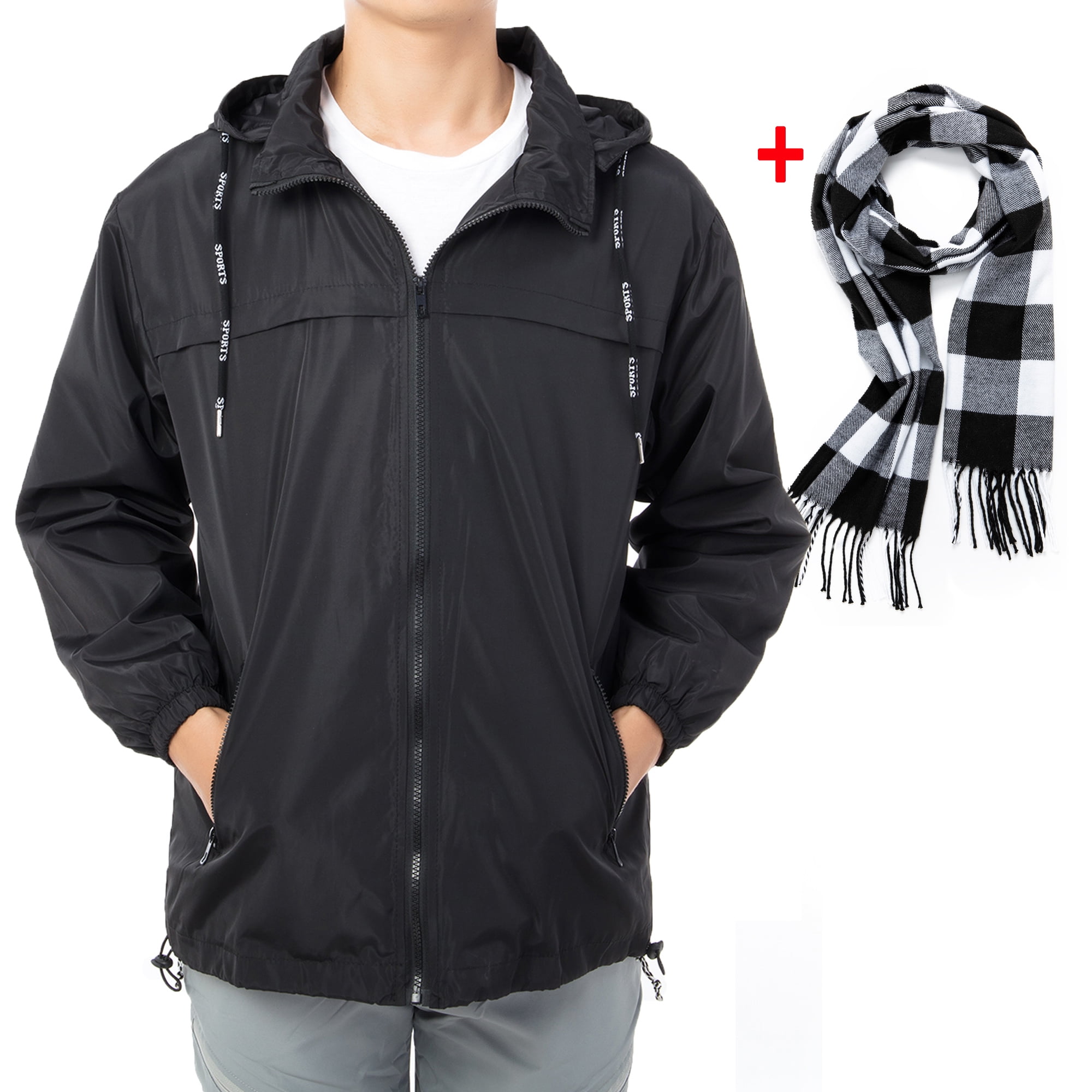 LELINTA Men's Big and Tall Outdoor Lightweight Windbreaker Jacket with ...