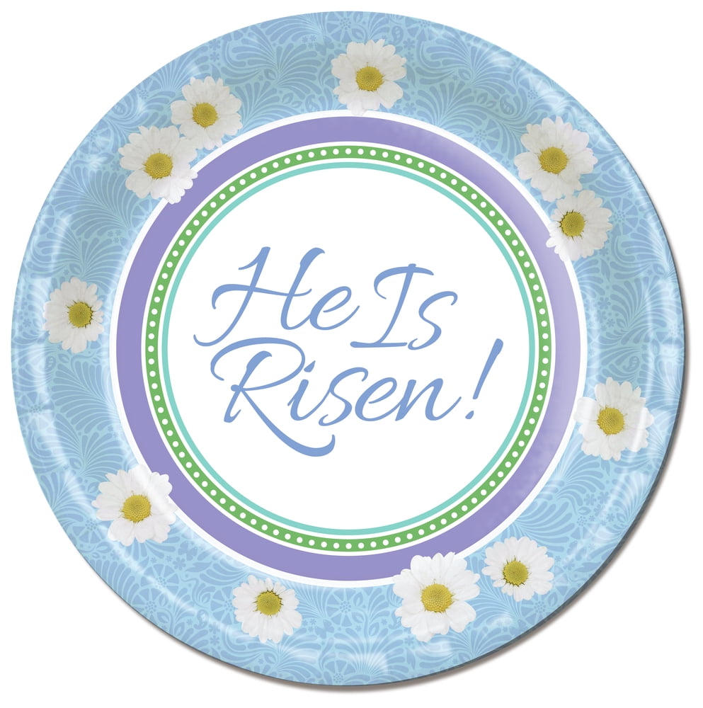 Plate-Easter-He Is Risen-1 Package Containing 8 Plates - Walmart.com
