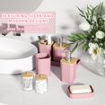 Bathroom Accessories Set - 25pc Pink With Shower Curtain And Rugs ...