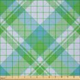 Ambesonne Buffalo Check Fabric by the Yard Microfiber, Diagonal Plaid ...