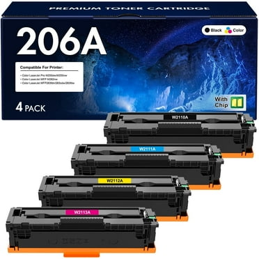 206X 206A 4-Pack Compatible Toner Cartridge for HP 206X W2110X LaserJet ...