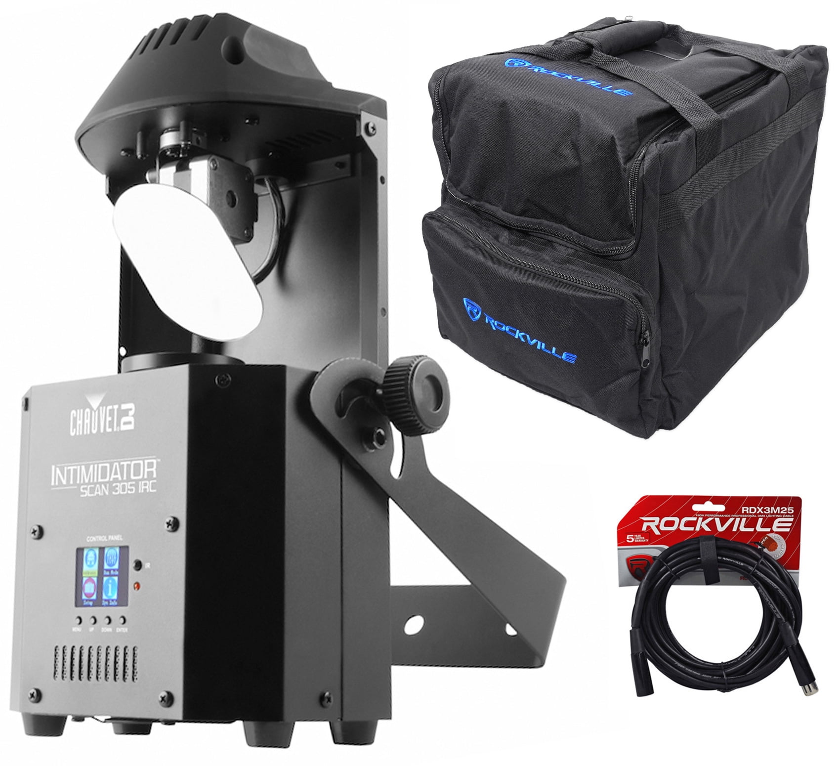 Chauvet DJ Intimidator Scan 305 IRC LED Mirror Scanner FX Light+Case ...