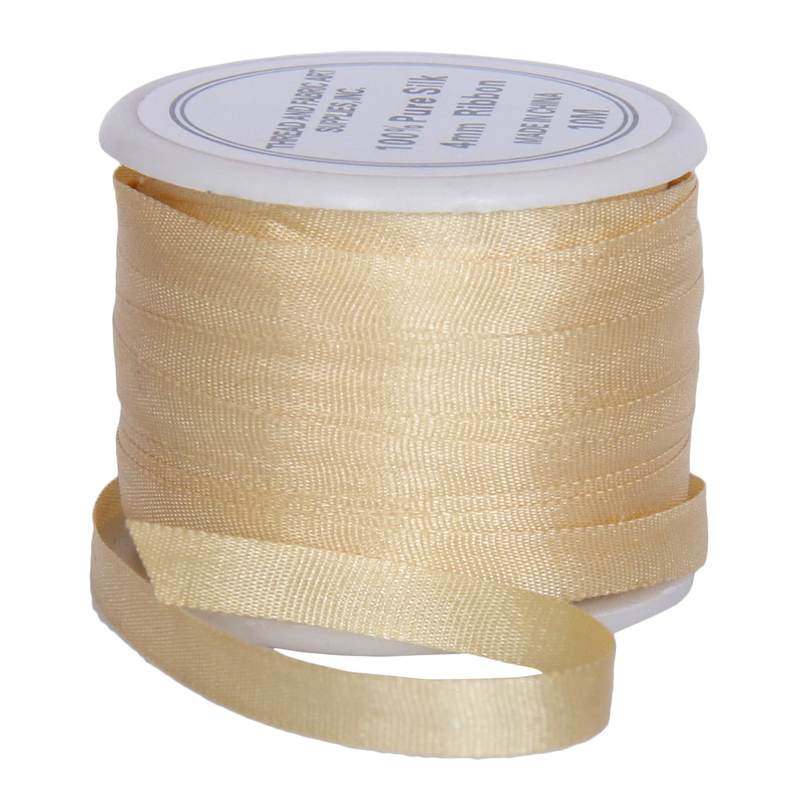 100% Pure Silk Ribbon by Threadart - 4mm Pastel Peach - No. 502 - 3 ...
