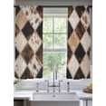 Abstract Geometric Patchwork Chiffon Sheer Curtains 63 Inches Long ...