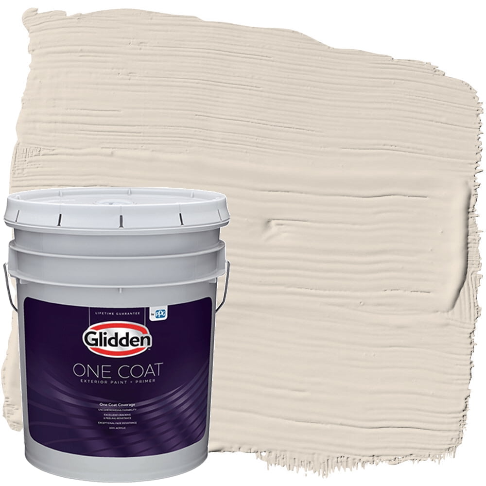 Glidden One Coat Exterior Paint and Primer, Casual Elegance / White, 5 ...