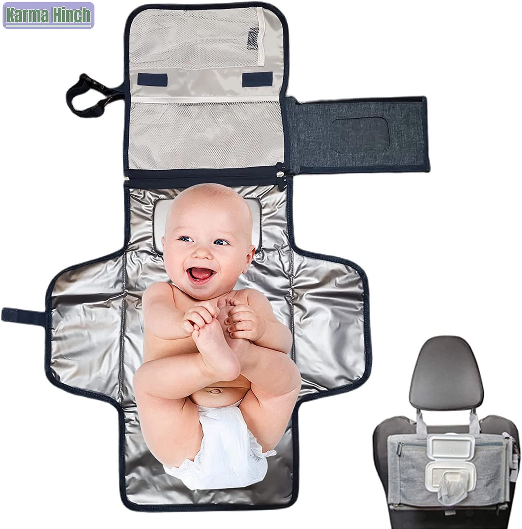Portable Diaper Changing pad (Denim) - Walmart.com