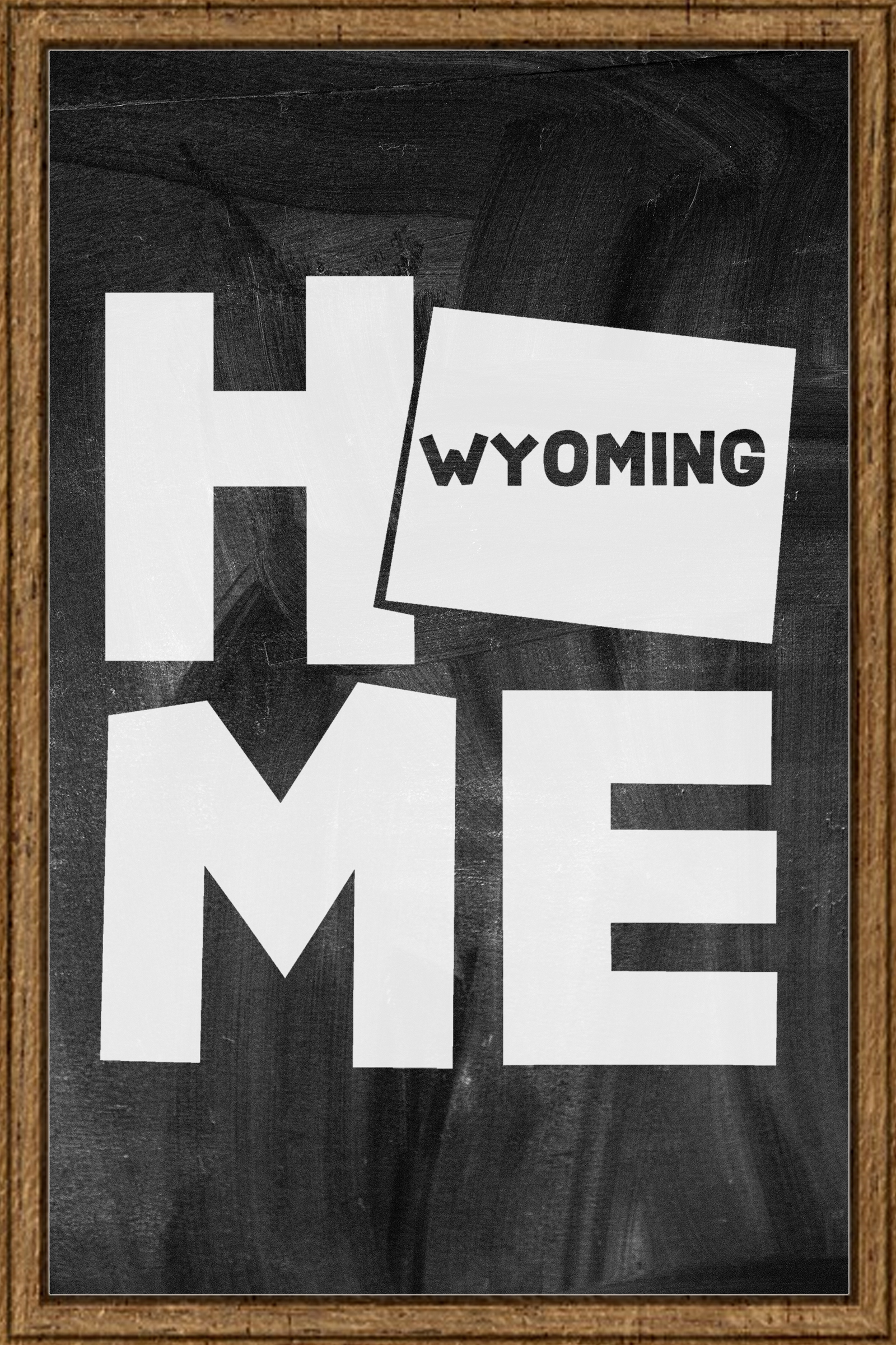 Home Wyoming caps hometown united states native Tin Sign Chalk Board ...
