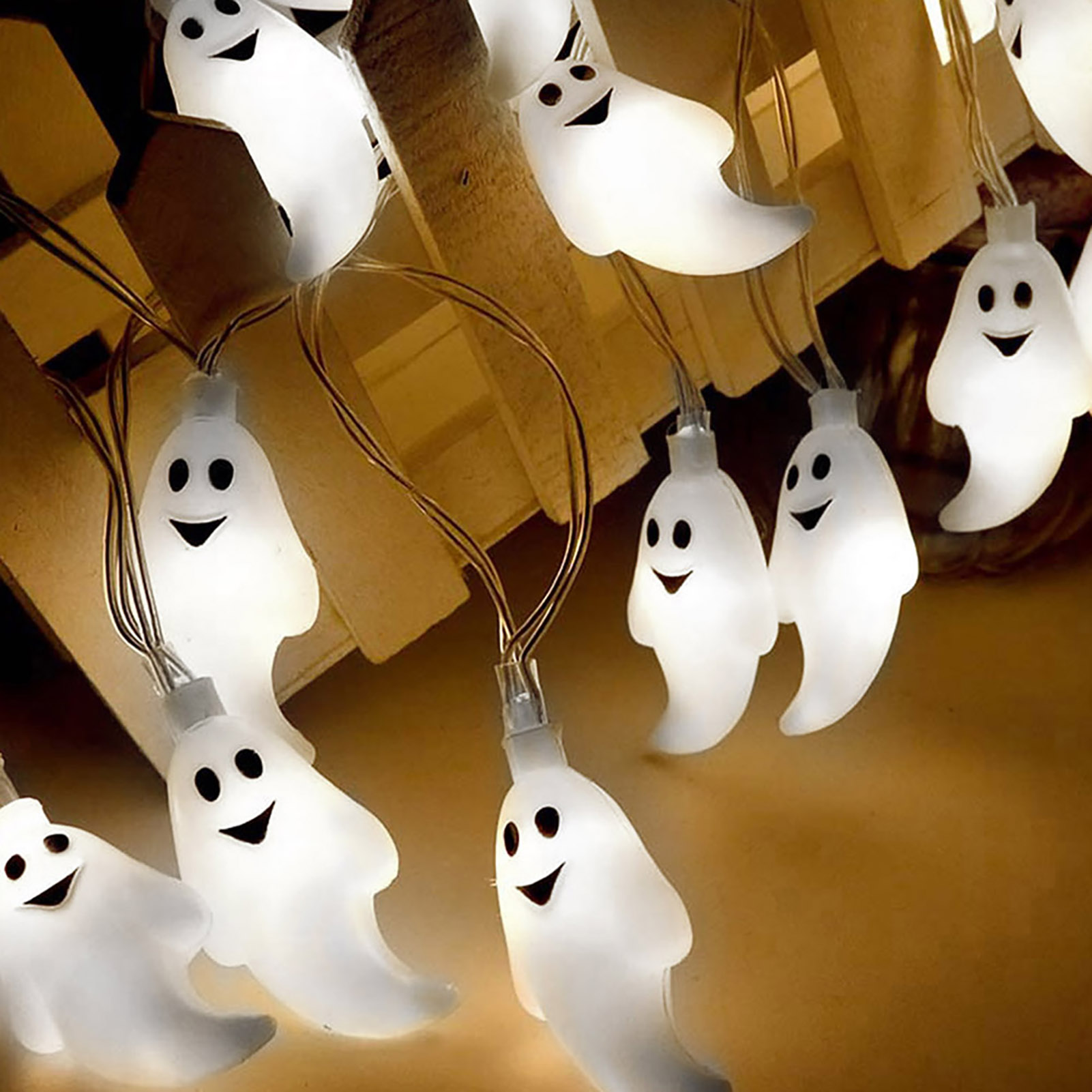 HEVIRGO Halloween Decorations Halloween Home Decor String Lights Ghost ...
