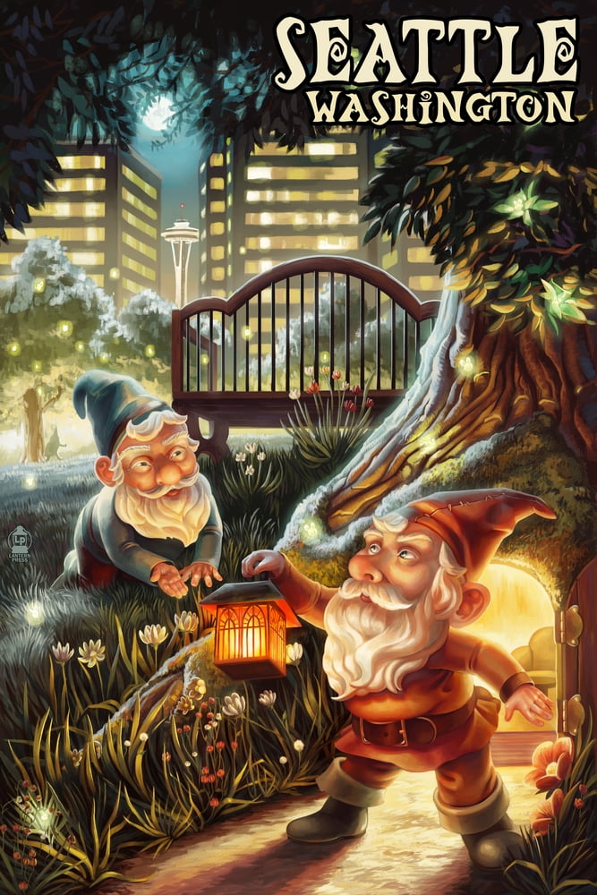 Gnomes in the City, Seattle, Washington (16x24 Giclee Gallery Art Print ...