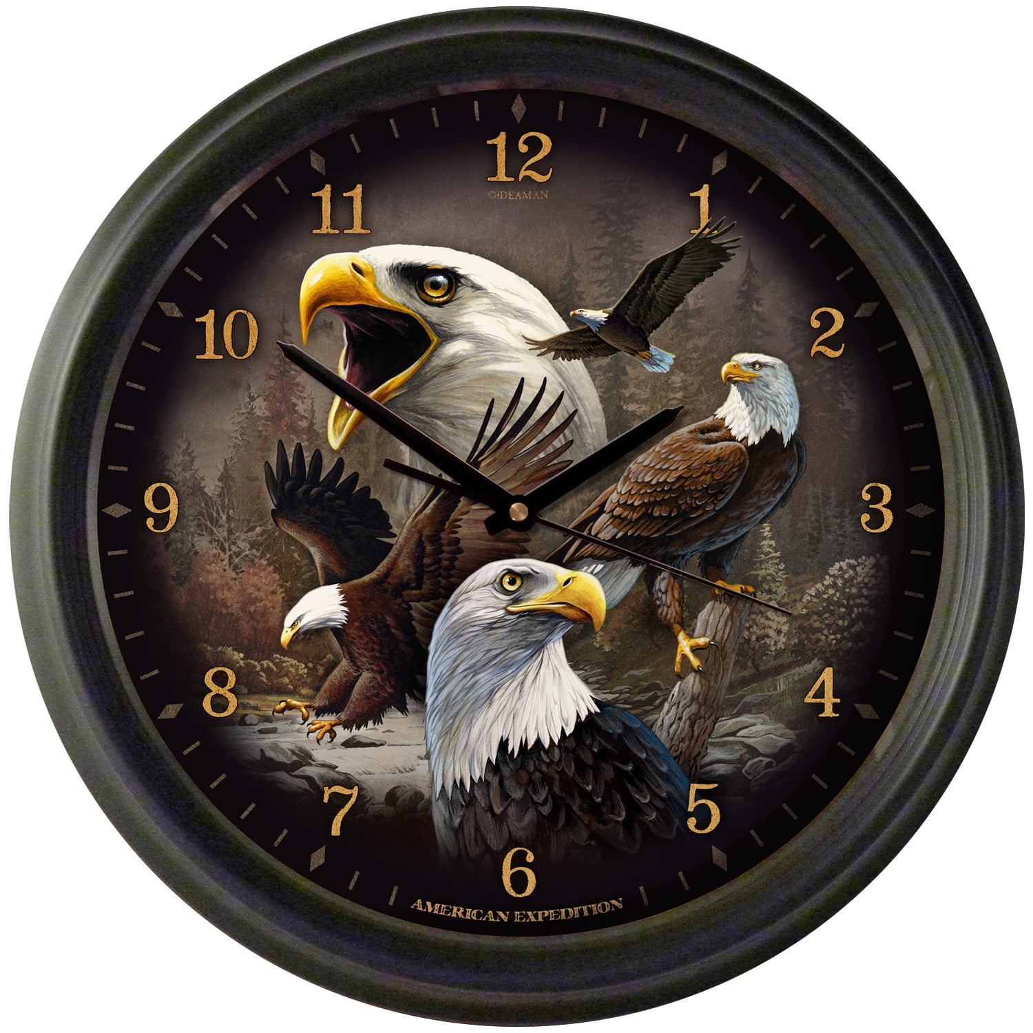 American Expedition 16" Wall Clock - Bald Eagle Collage - Walmart.com