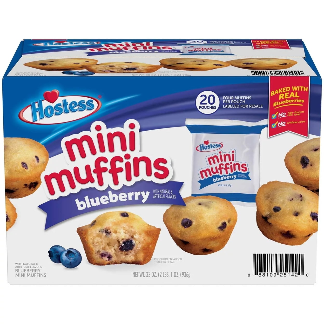 Hostess Blueberry Mini Muffins (20 Count) - Walmart.com