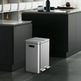 40 L Stainless Steel Dual Compartment Step Kitchen Trash Can with Lids ...