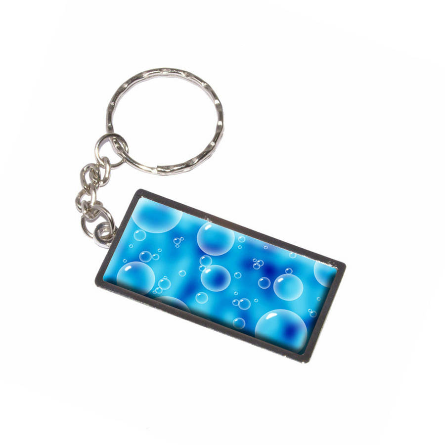 Bubbles On Blue Background Keychain Key Chain Ring - Walmart.com