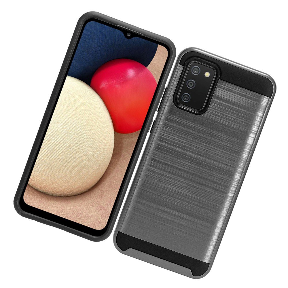 Case for Samsung Galaxy A02S Brushed Texture Slim Hybrid Shockproof ...
