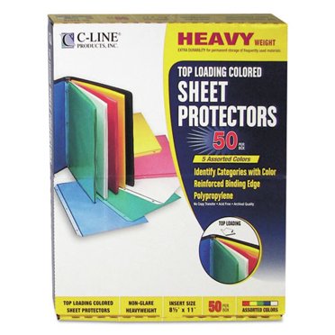 C-Line Panoramic Fold-Out Poly Sheet Protector, Center Loading, Clear ...