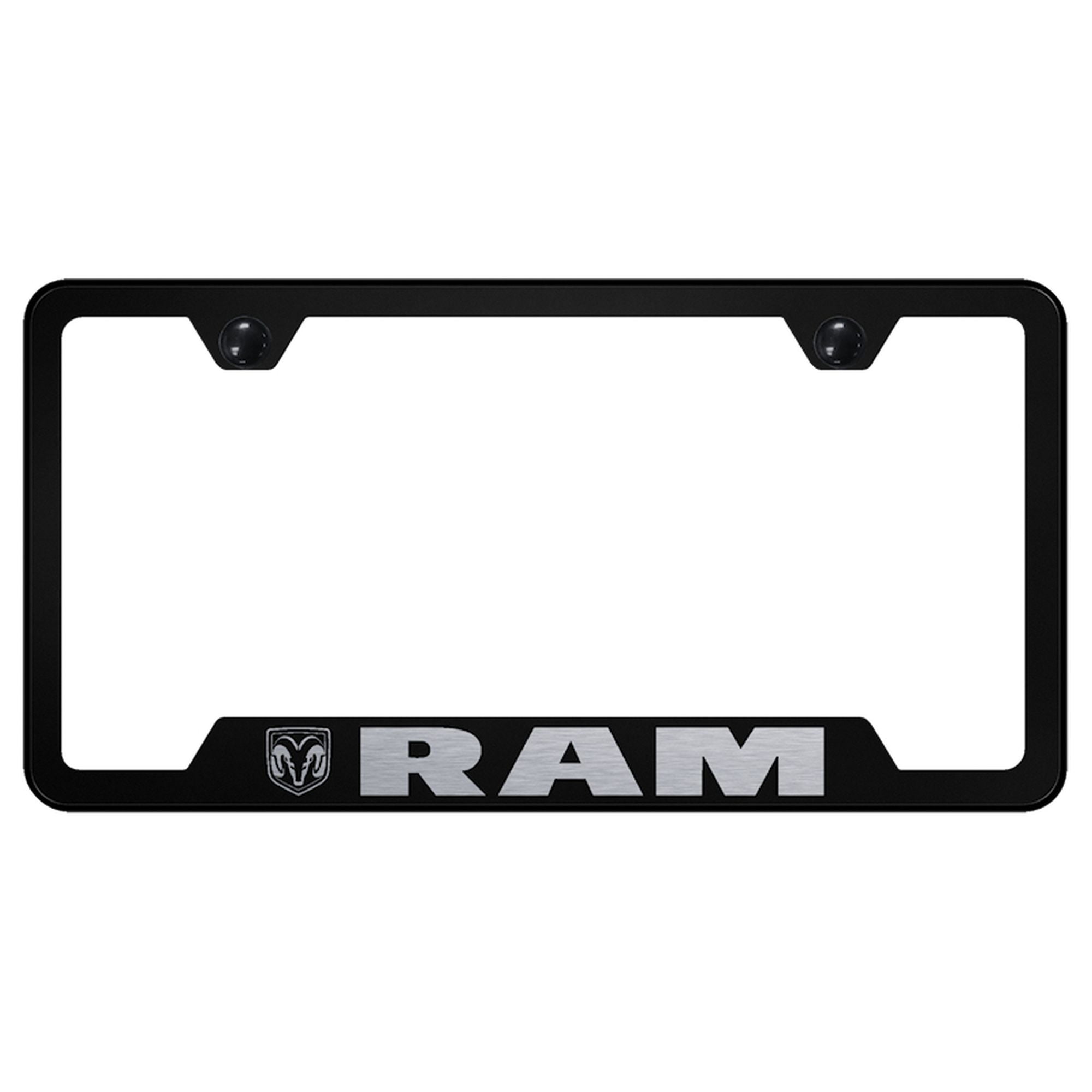 Dodge Ram Laser Etched Logo Cut-Out License Plate Frame (Black ...