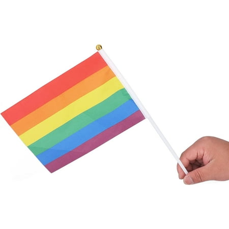 24Sets Rainbow Pride Flags, Mini Hand Held LGBT Flags Decorations ...