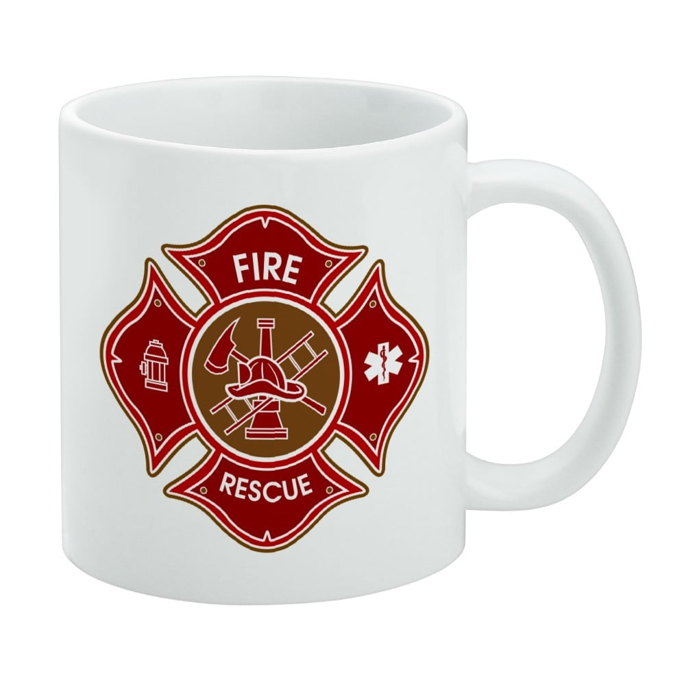 Firefighter Fire Rescue Maltese Cross White Mug - Walmart.com