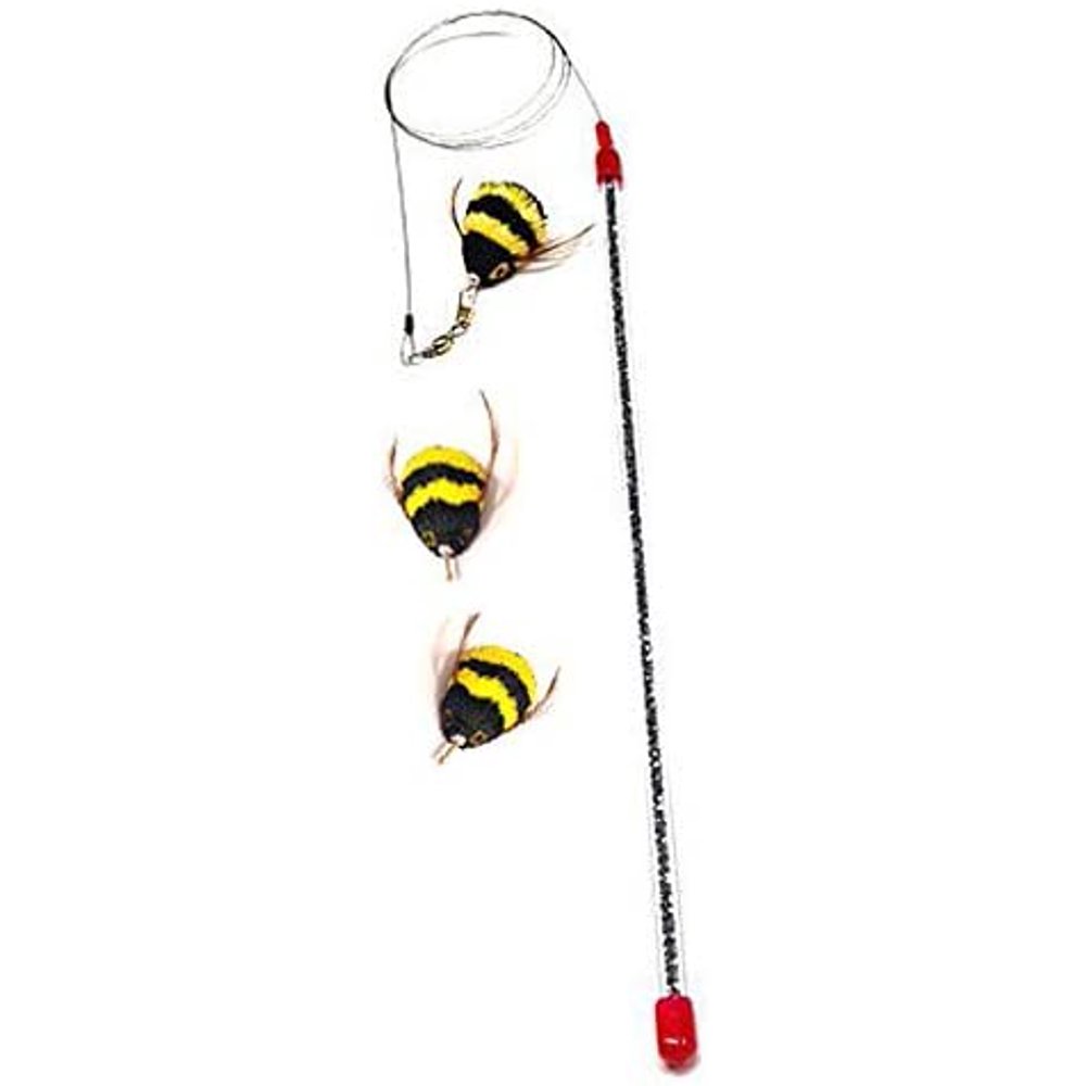 Go Cat Da Bee Teaser Wand And TWO Extra Bee Attachments - Walmart.com ...